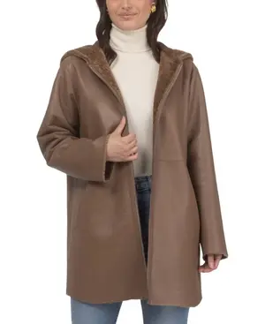 Gorski Reversible Textured Shearling Parka Coat