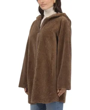 Gorski Reversible Textured Shearling Parka Coat
