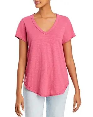 Wilt Shrunken V-Neck Tee Raspberry