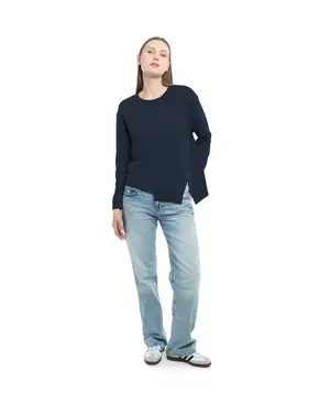 WILT CLOTHING Sweater Mix Sweatshirt - Peacoat