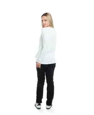 WILT CLOTHING Wide Neck Tee With Ruching Detail - White