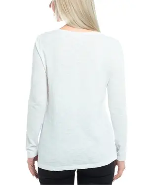 WILT CLOTHING Wide Neck Tee With Ruching Detail - White