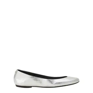 LANVIN Ballerina Flat In Metallic Leather - Silver