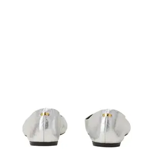 LANVIN Ballerina Flat In Metallic Leather - Silver