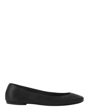 LANVIN Leather Ballerina Flats - Black