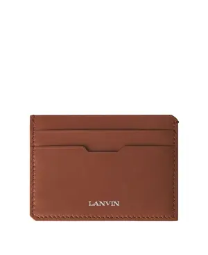 LANVIN Leather Cardholder Chestnut
