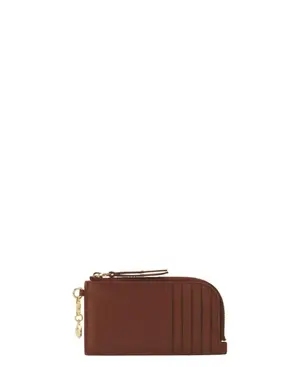 LANVIN Catch Leather Cardholder - Chestnuts