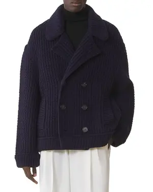 LANVIN Oversized Wool Pea Coat