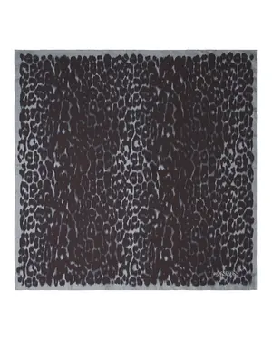 LANVIN Print Silk Scarf - Grey