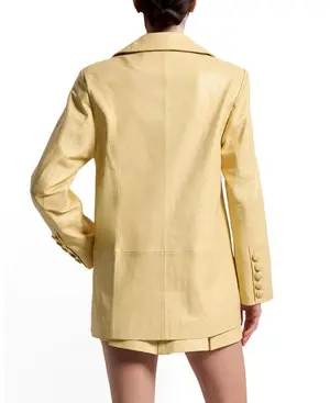 AS By DF Willow Leather Blazer - Butter