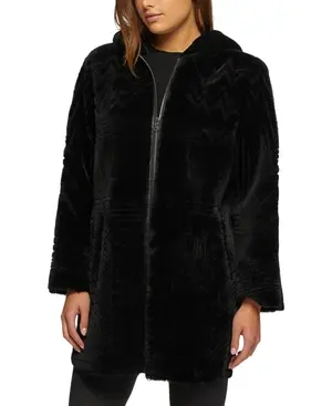Gorski Reversible Shearling Parka - Black