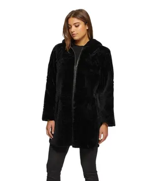Gorski Reversible Shearling Parka - Black