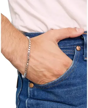 ORADINA Sterling Box Link Bracelet
