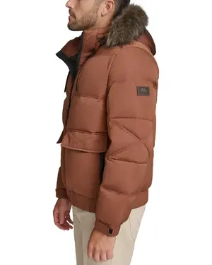 Andrew Marc Lithgow Bomber Jacket With Removable Hood - Copper