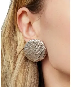 ORADINA Linen Button Stud Earrings