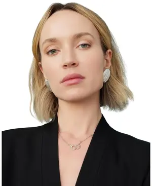 ORADINA Linen Button Stud Earrings