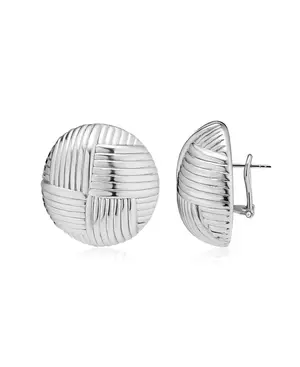 ORADINA Sterling Woven Button Earrings