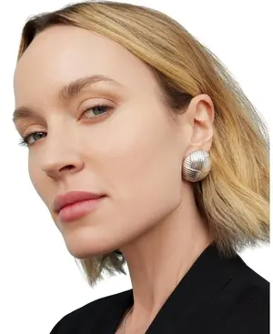 ORADINA Sterling Woven Button Earrings