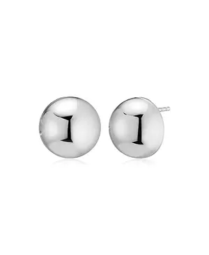 ORADINA Sterling Dome Button Stud Earrings - Silver