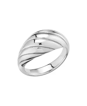 ORADINA Sterling Swirl Dome Ring - Silver