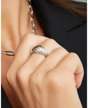 ORADINA Sterling Swirl Dome Ring