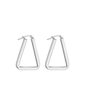 ORADINA Sterling Trinity Midi Hoop Earrings - Silver