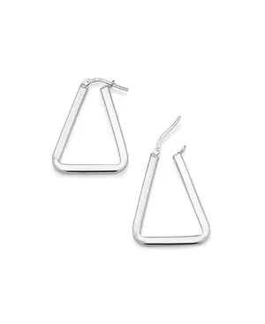 ORADINA Sterling Trinity Midi Hoop Earrings