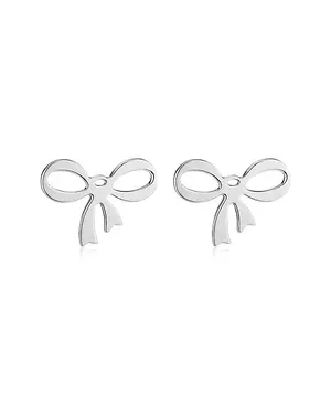 ORADINA Bow Stud Earrings - Silver