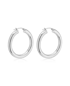 ORADINA Sterling Hoop Earrings - Silver