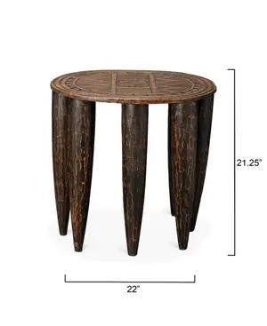 JAMIE YOUNG CO. Naga Mango Wood Side Table - Dark Antique