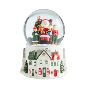 SPODE Christmas Tree Christmas Village Snow Globe - Green