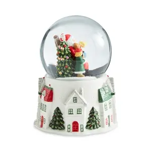 SPODE Christmas Tree Christmas Village Snow Globe