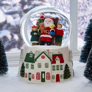 SPODE Christmas Tree Christmas Village Snow Globe