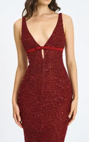 MISS CIRCLE Elora Sequin Beaded Maxi Dress