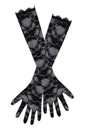 MISS CIRCLE Rae Lace Opera-length Gloves - Black