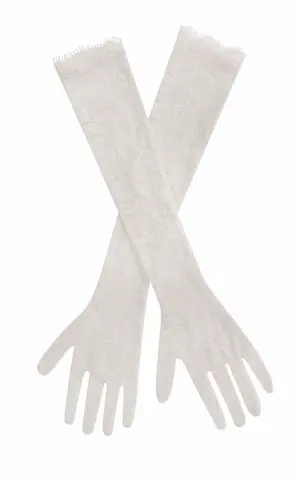MISS CIRCLE Rae Lace Opera-length Gloves - White