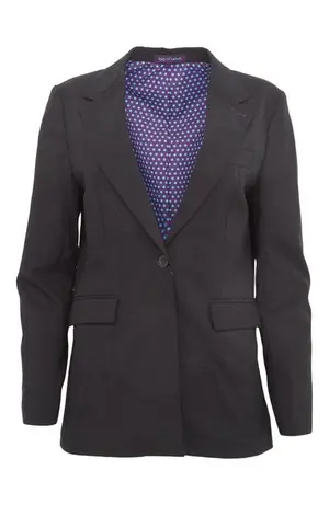 LORDS OF HARLECH Julia Stretch Wool Tailored Blazer - Black