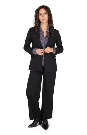 LORDS OF HARLECH Julia Stretch Wool Tailored Blazer - Black