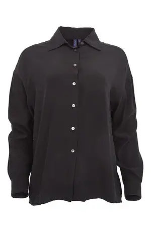 LORDS OF HARLECH Silk Oversized Blouse Black