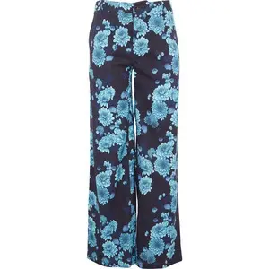 LORDS OF HARLECH Phillis Wide Leg Tailored Pant - Serious Floral Navy