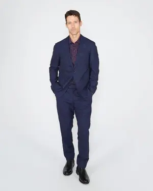 LORDS OF HARLECH Jaques Wool Blazer - Navy