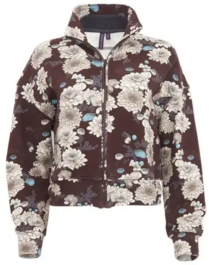 LORDS OF HARLECH June Brushed Knit Crop Jacket Serious Floral Black