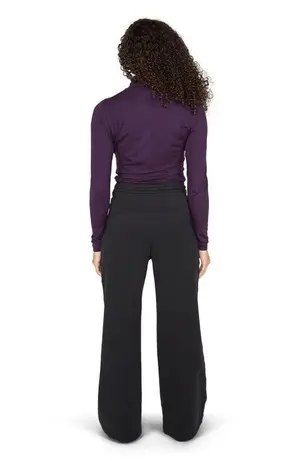 LORDS OF HARLECH Paige Wide Leg Brushed Knit Pant - Black