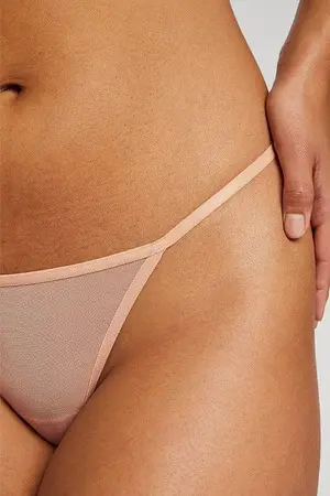 NEGATIVE UNDERWEAR Sieve String Thong - Buff