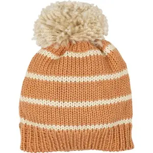 WILD WAWA Knitted Beanie Ginger/oat Stripe