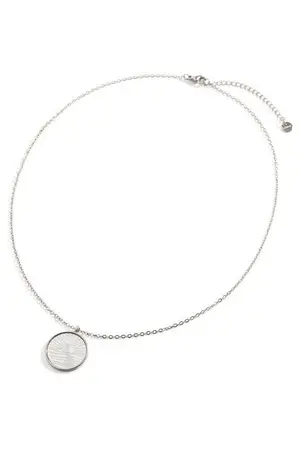 MINT & LILY Mother Of Pearl Sunrise Pendant Necklace - Silver