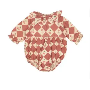 WILD WAWA Hazel Romper - Cherry Patchwork Crimson