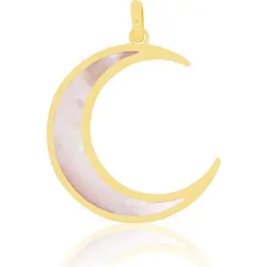 THE LOVERY FINE JEWELRY Crescent Moon Charm Pendant - Mother Of Pearl