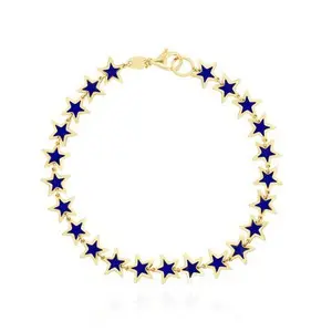 THE LOVERY FINE JEWELRY 14k Yellow Gold Star Bracelet - Lapis