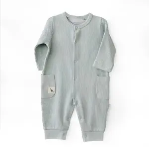 ANDY WAWA Ribbed Giraffe Pocket Romper